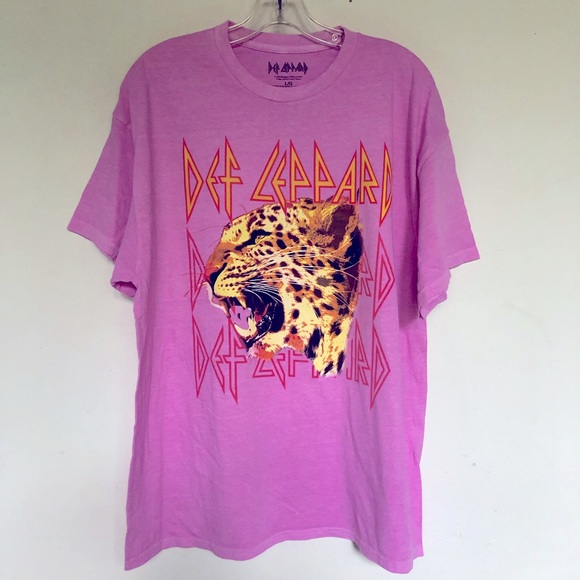 Def Leppard | Shirts | Def Leppard Hysteria Oversized Pink Tee Shirt ...